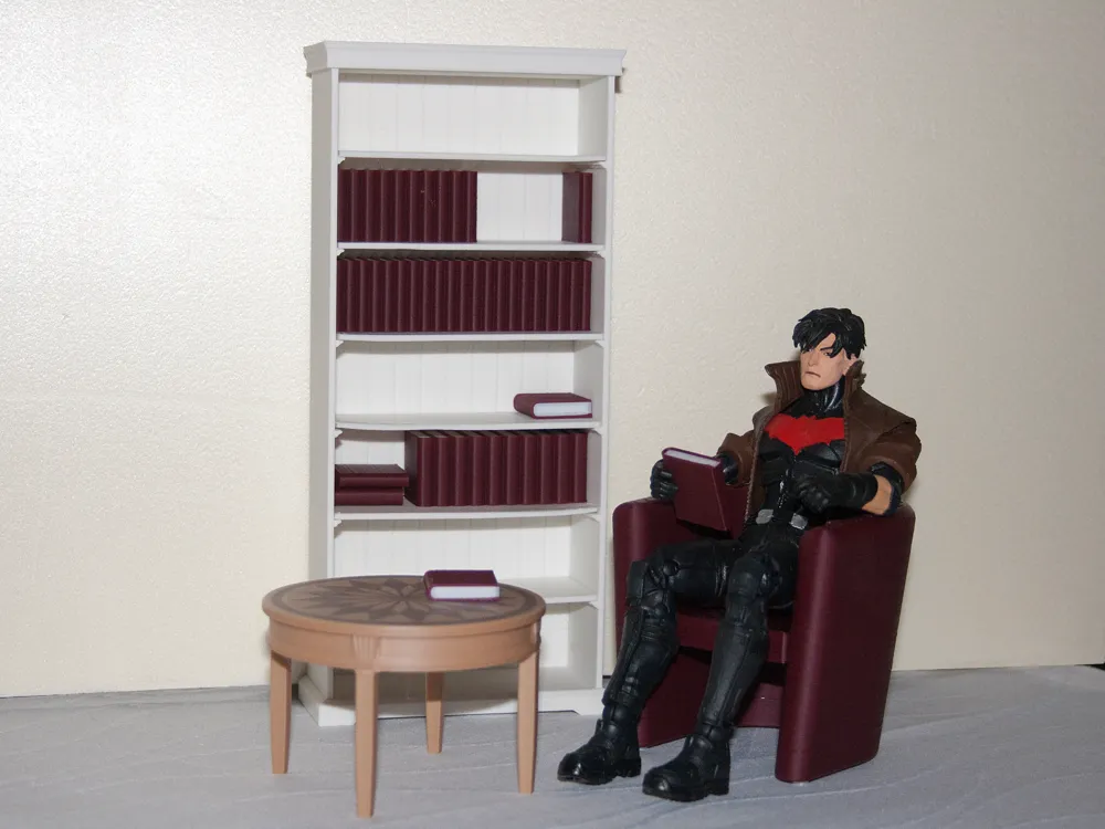 Miniature bookcase + books for diorama / dollhouse by Wilhelmus ...