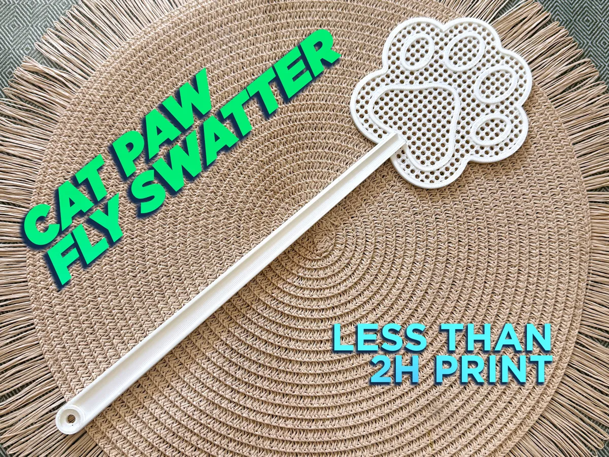 Fly swatter cat paw by Arcticfox MakerWorld: Download Free 3D Models