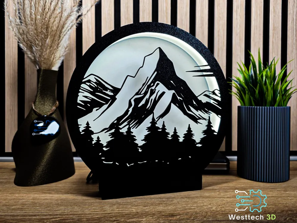 Lamp with Mountain and Forest by Westtech 3D MakerWorld: Download Free 3D Models