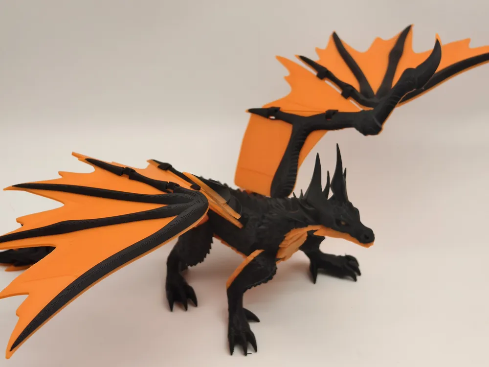 A black dragon, no supports, MINI printable - Free 3D Print Model ...