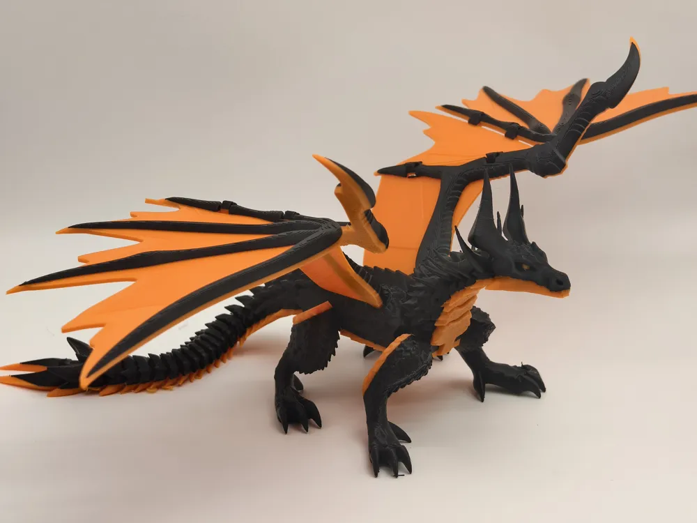 A black dragon, no supports, MINI printable - Free 3D Print Model ...