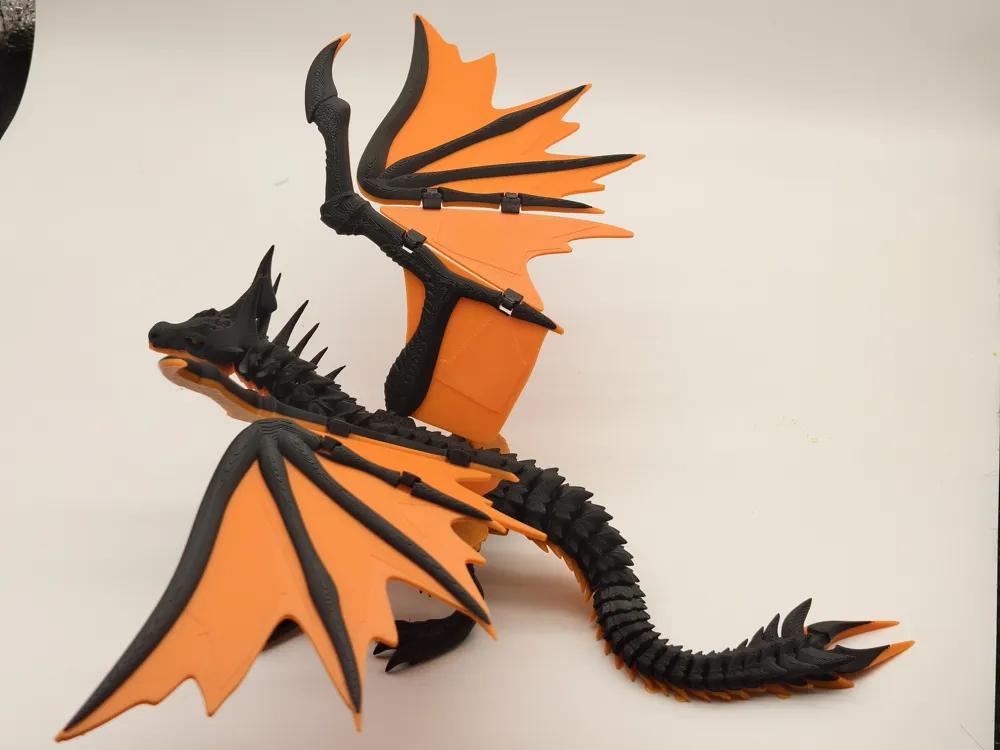 A black dragon, no supports, MINI printable - Free 3D Print Model ...