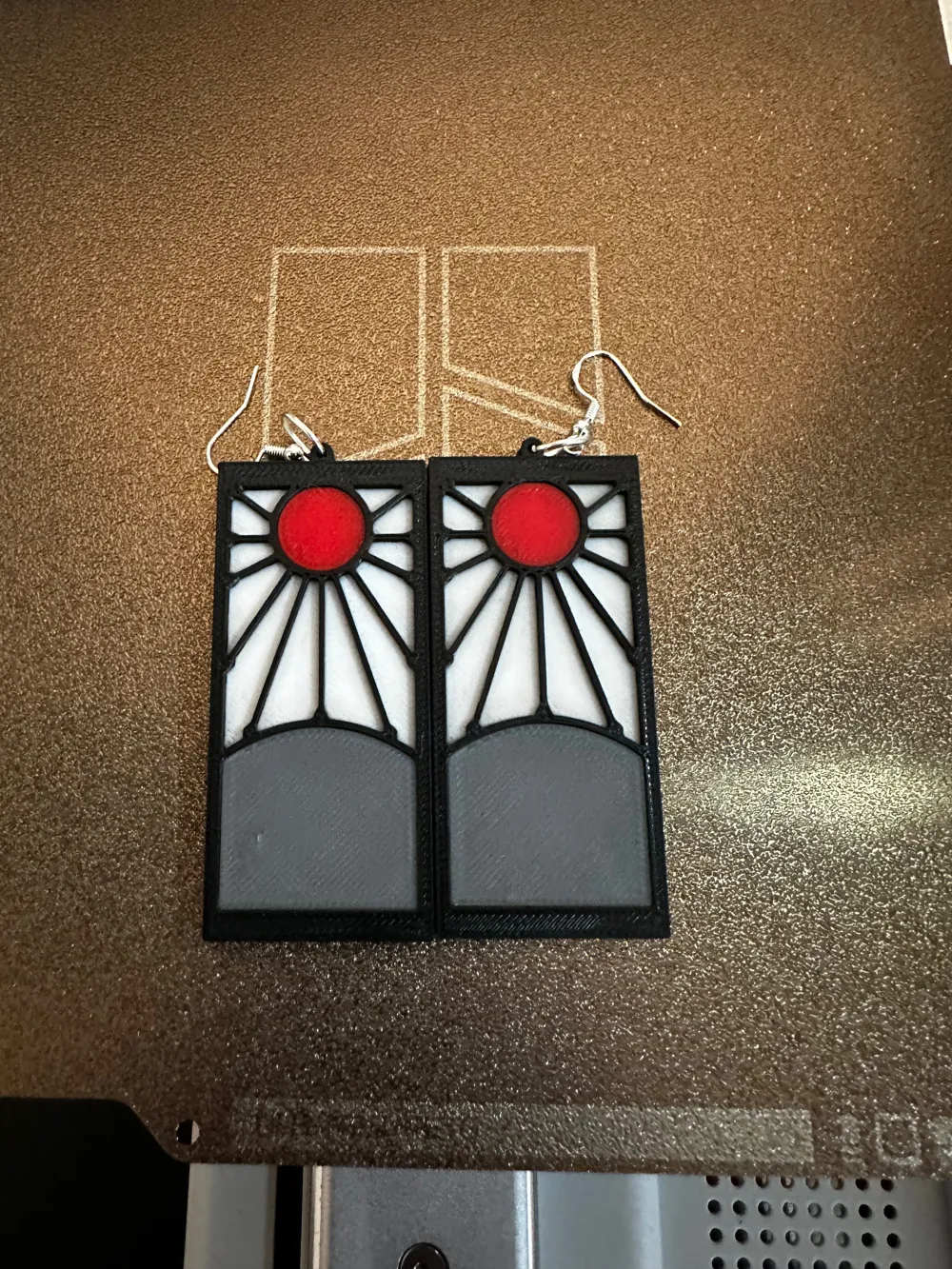 Tanjiro Earrings - Free 3D Print Model - MakerWorld