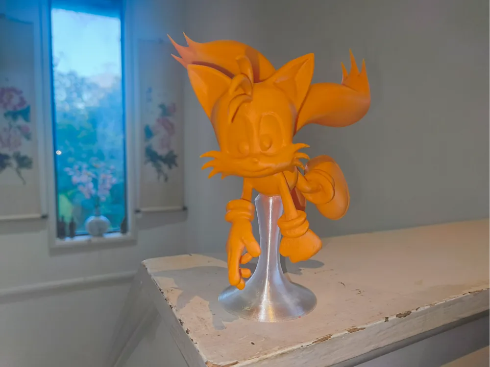 Tails (Sonic the Hedgehog) is flying with a stand - Free 3D Print Model ...