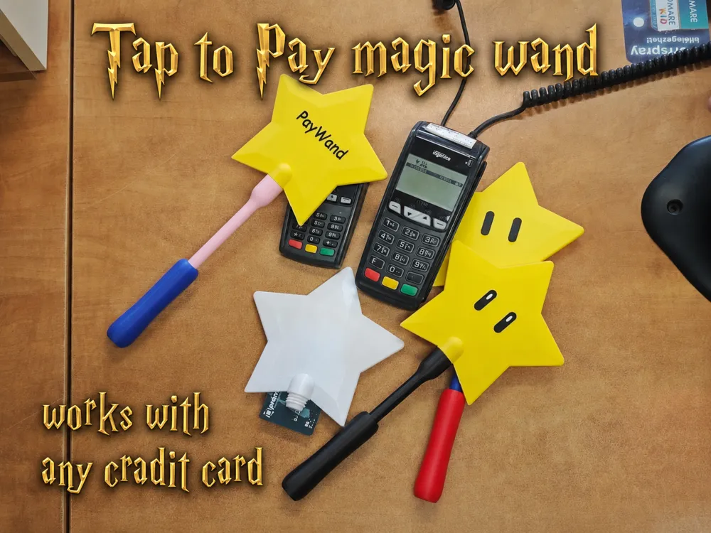 Tap to Pay magic credit card wand - Star - Free 3D Print Model - MakerWorld