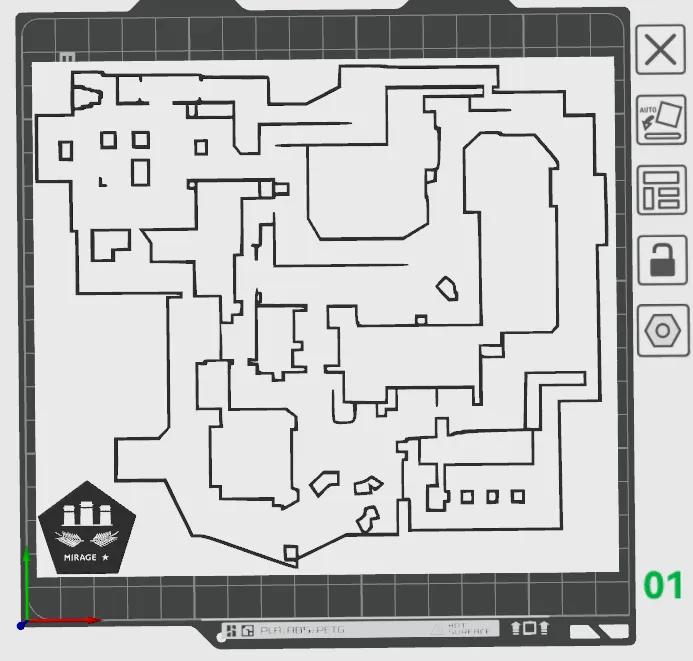 CS2 Mirage map outline - Free 3D Print Model - MakerWorld