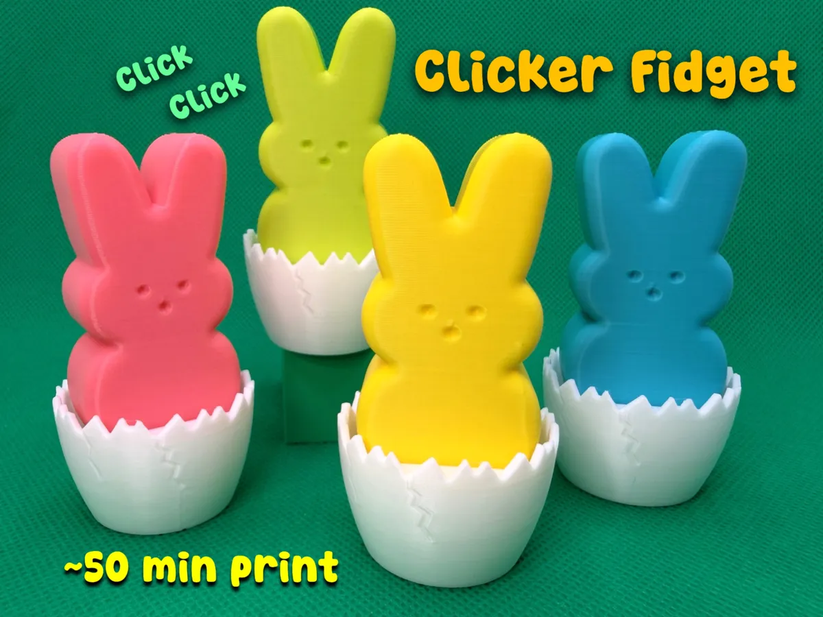 Easter Peeps Egg Clicker Toy (~50 mins) - Free 3D Print Model - MakerWorld