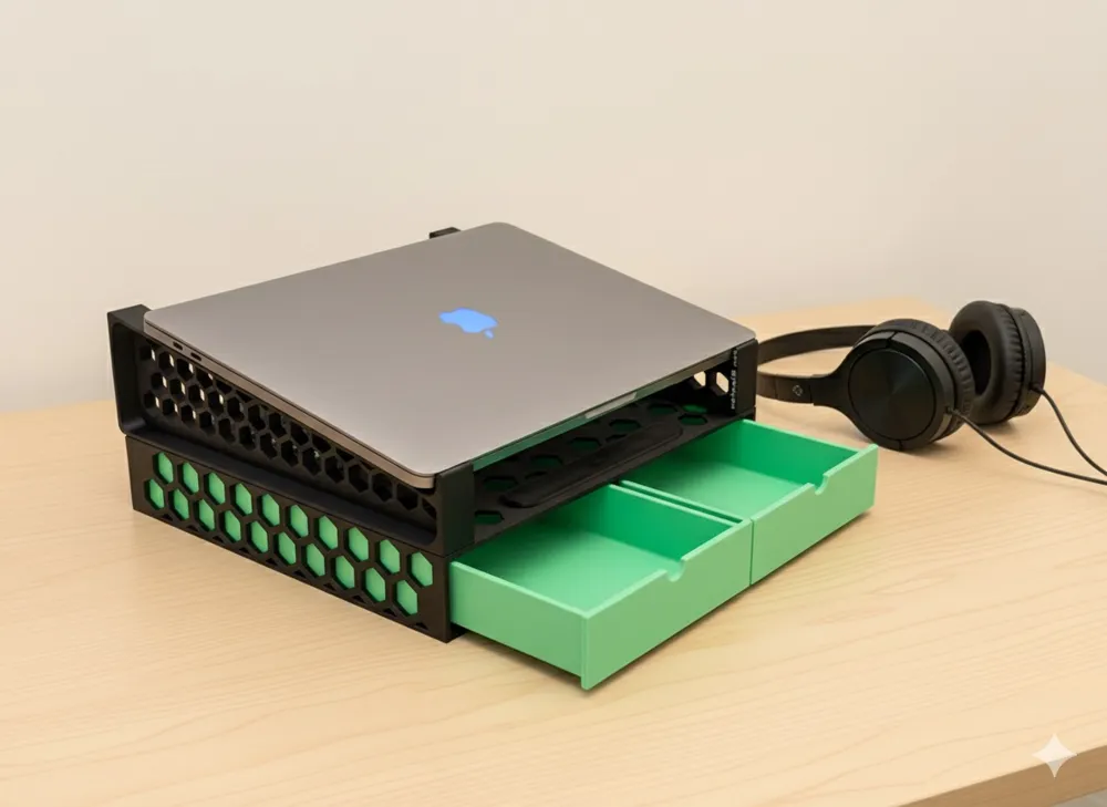 Laptop stand and drawers - Free 3D Print Model - MakerWorld
