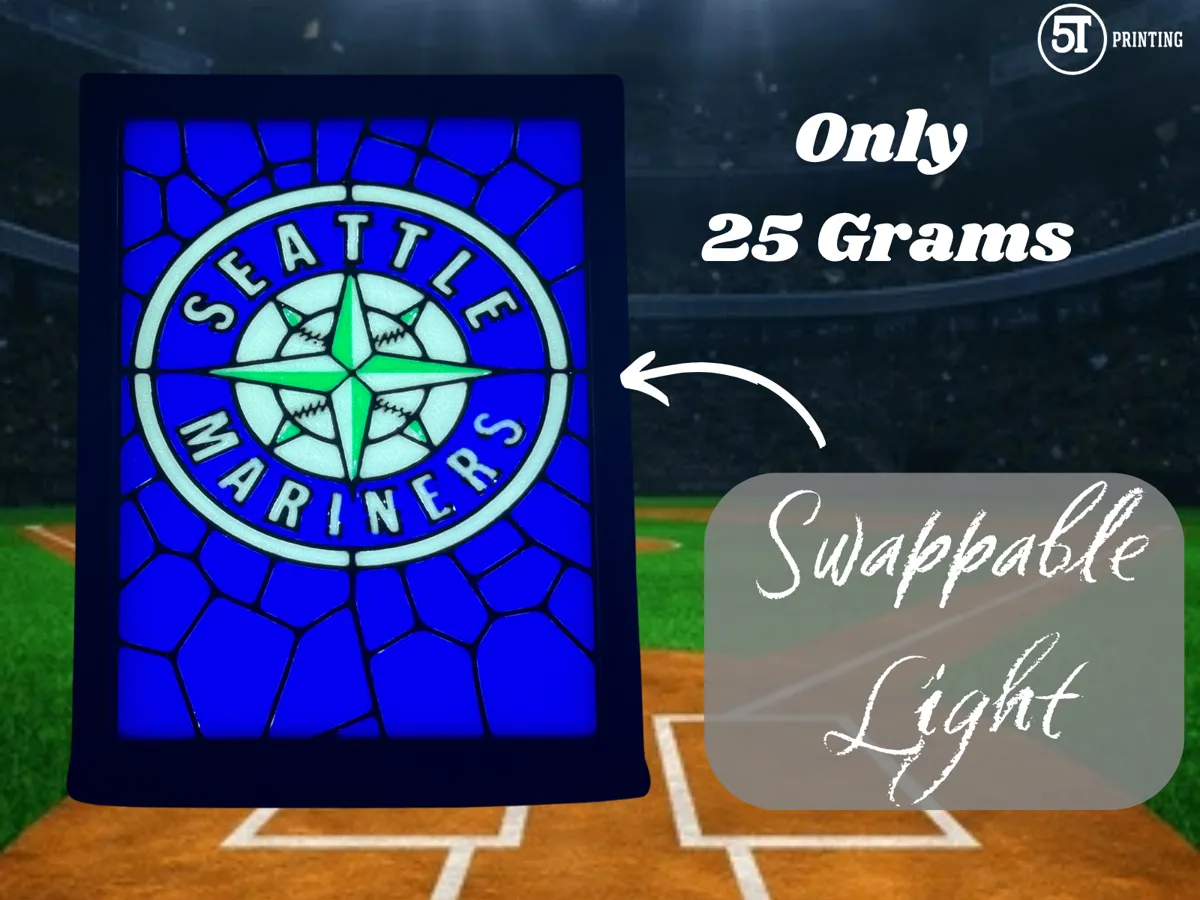 Seattle Mariners light (swappable glass) - Free 3D Print Model - MakerWorld