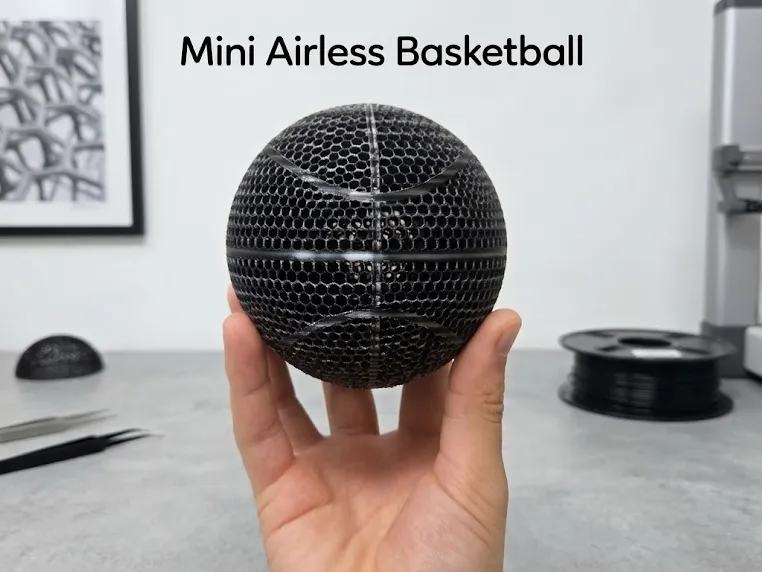Mini Airless Basketball (With Stand) - Free 3D Print Model - MakerWorld