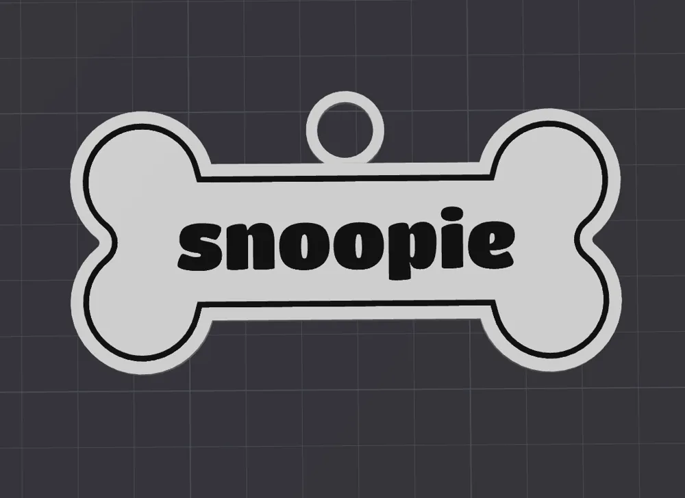 simple Dog name bone template by Teemo3D - MakerWorld