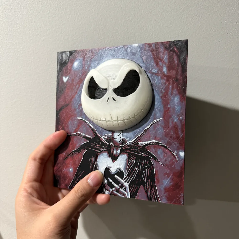 Jack Skellington Pop Out Print - Print in Place Hueforge Hybrid - Free ...