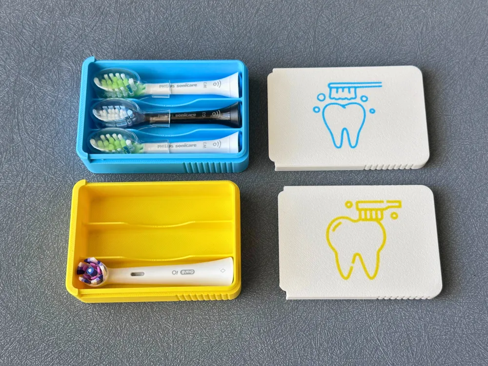 Toothbrush Head Storage Case – Philips & Oral-B - Free 3D Print Model ...