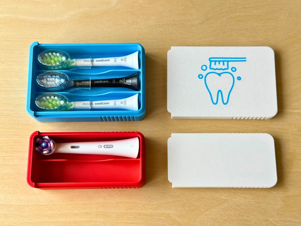 Toothbrush Head Storage Case – Philips & Oral-B - Free 3D Print Model ...