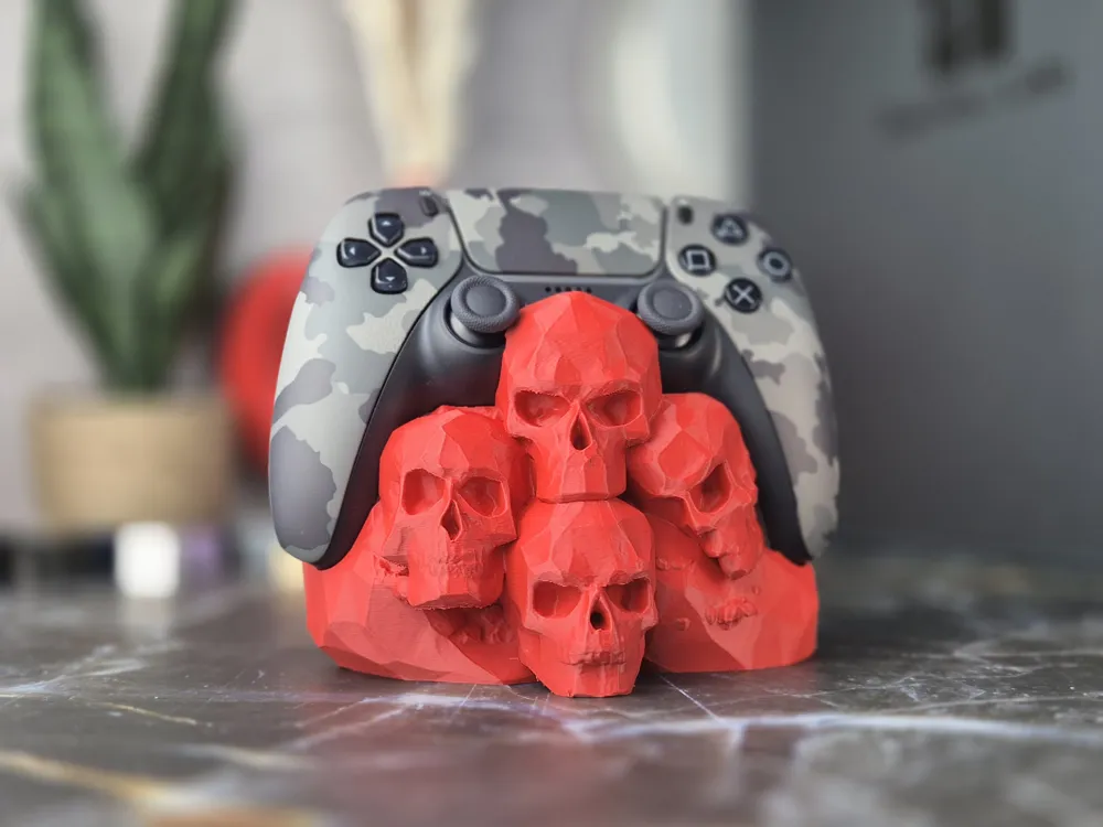 PS5 Controller Skull Holder - Free 3D Print Model - MakerWorld