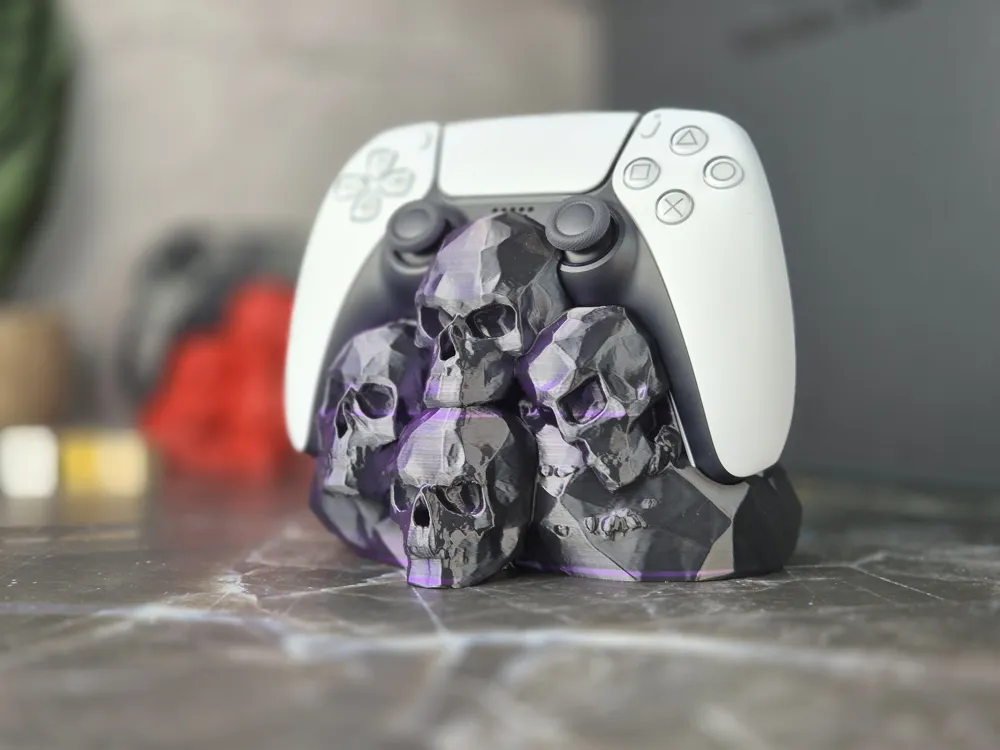PS5 Controller Skull Holder - Free 3D Print Model - MakerWorld