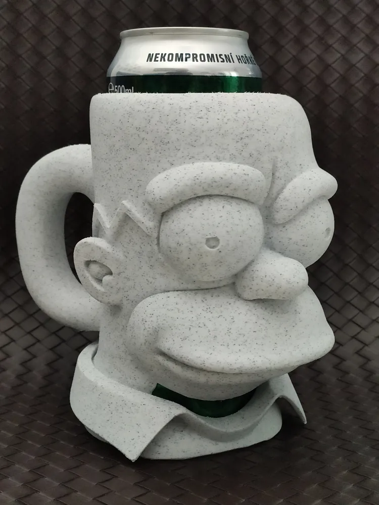 Homer Simpson Can Holder / Beer mug - Free 3D Print Model - MakerWorld