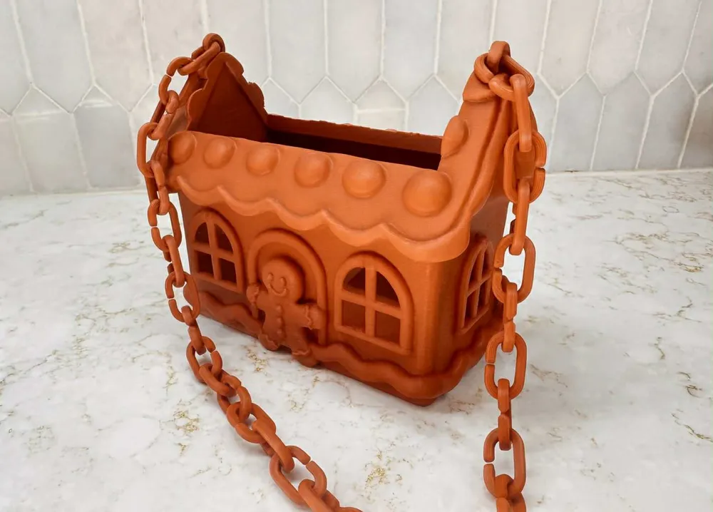 Gingerbread Purse House Container Bag - Free 3D Print Model - MakerWorld