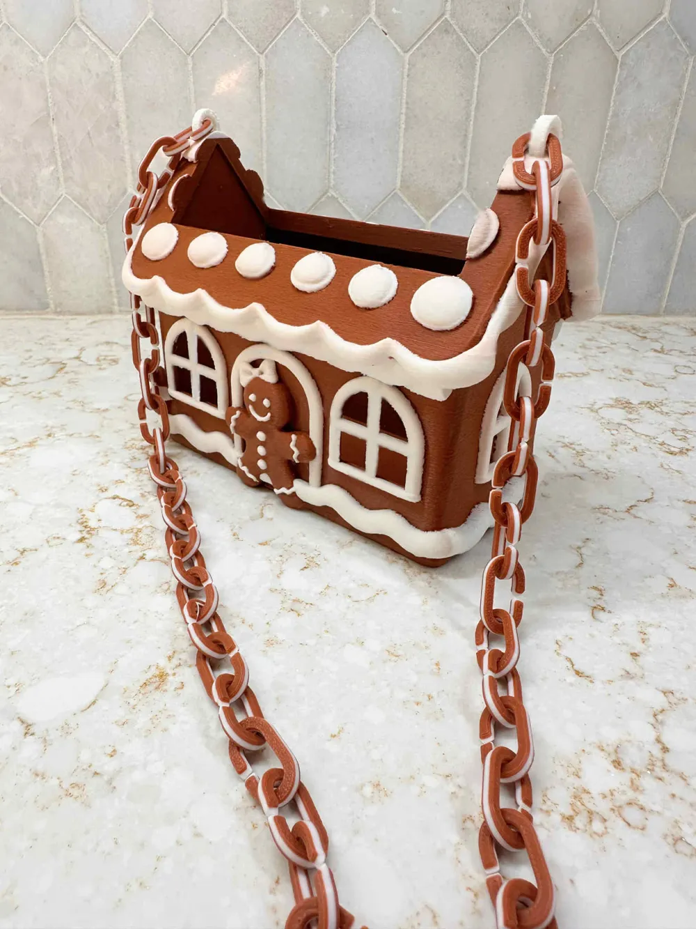 Gingerbread Purse House Container Bag - Free 3D Print Model - MakerWorld