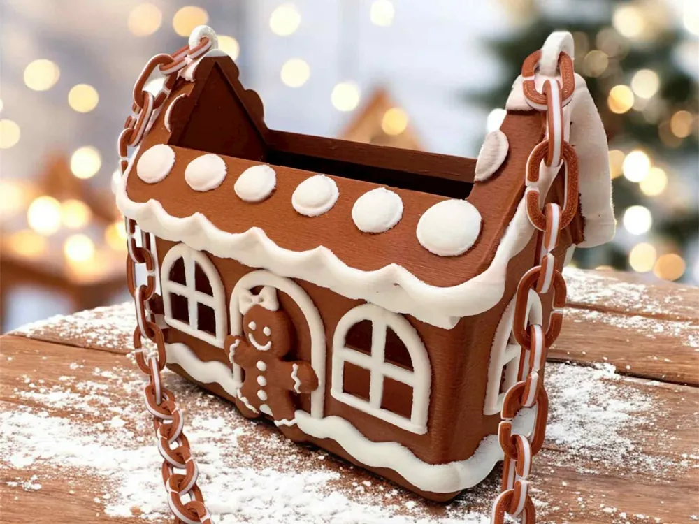 Gingerbread Purse House Container Bag - Free 3D Print Model - MakerWorld