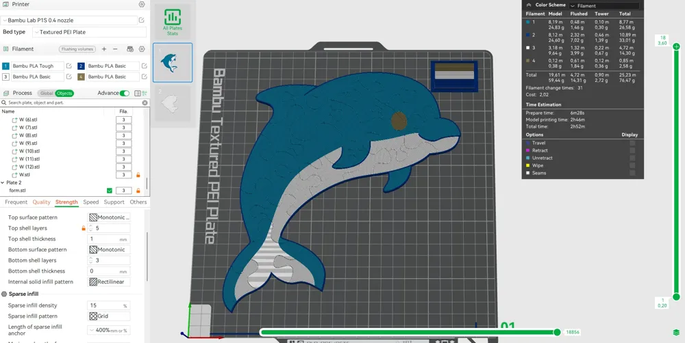Dolphin Puzzle 21pc by Benkku83 - MakerWorld