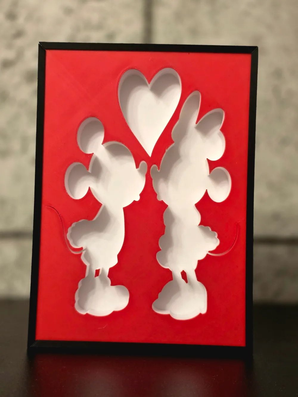 Valentine's Mickey Mouse and Mini poop frame by Goomol DIY - MakerWorld