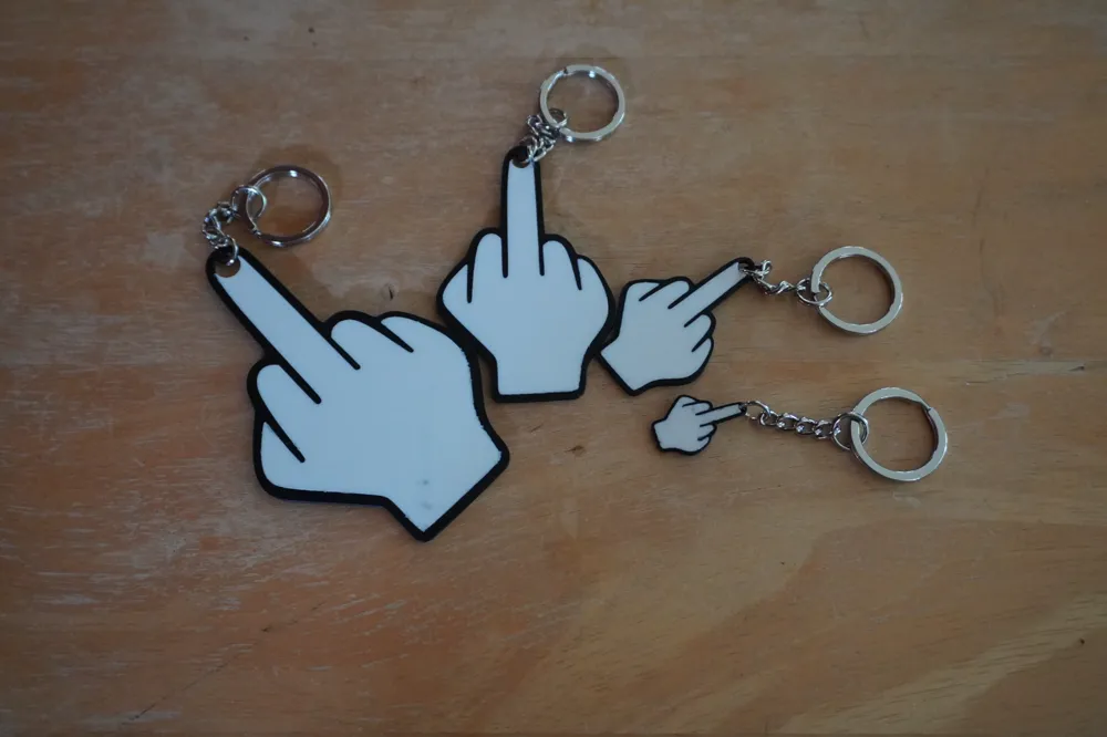 Customizable Middle Finger Keychain | Multicolor - Free 3D Print Model ...