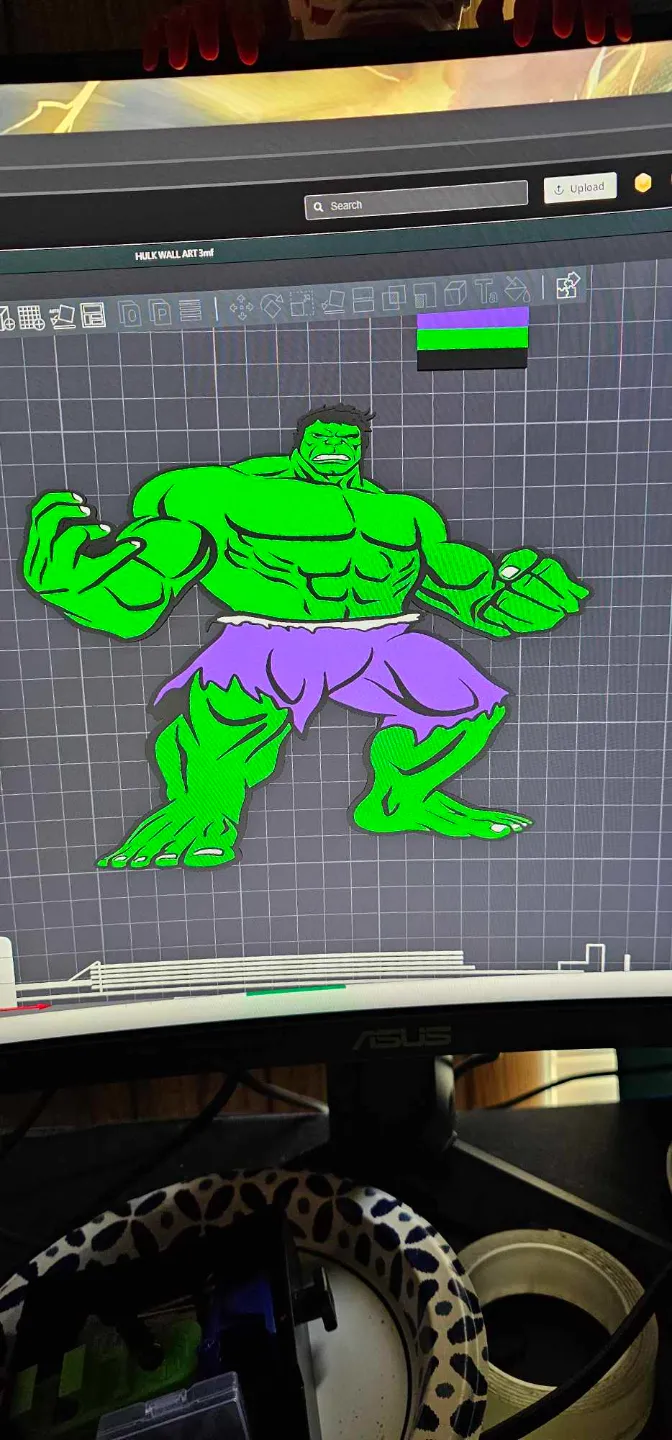Hulk Wall/Door Art (No Stand) by Red Feather Designs - MakerWorld
