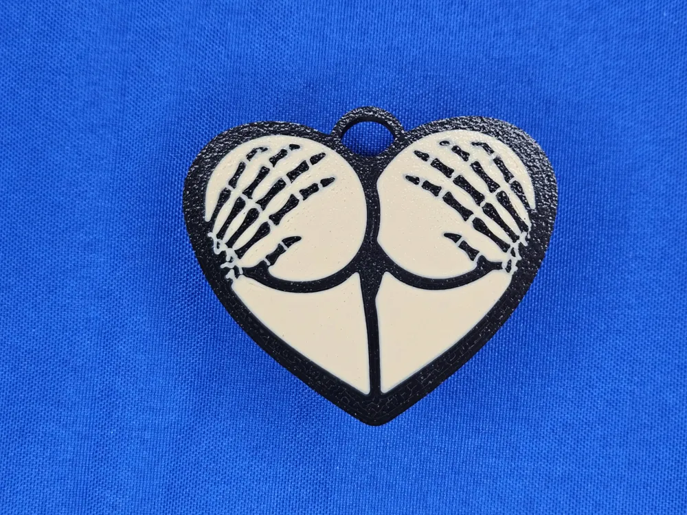 THICC Skeleton Booty Heart Butt Pendant by NoProblem - MakerWorld