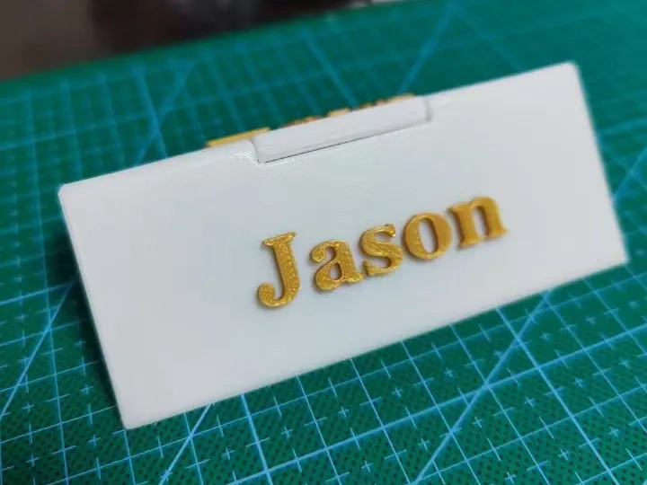 Business Name Tag - hinged - double sided printing by GOGO INNOVATION ...