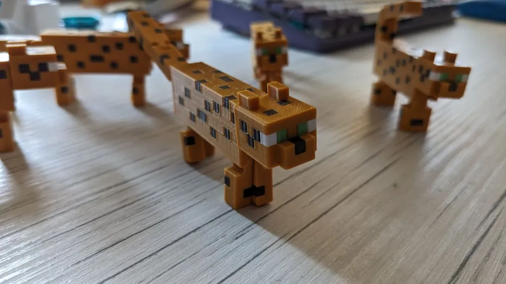 Minecraft Ocelot Articulated - Free 3D Print Model - MakerWorld