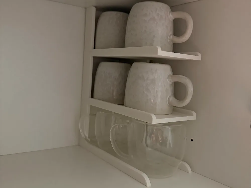 Compact Espresso Cup Shelf – No Supports - Free 3D Print Model - MakerWorld