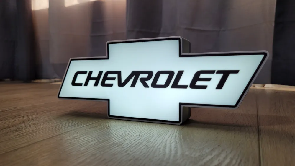 Chevrolet logo led light box by Nostalgicprints - MakerWorld