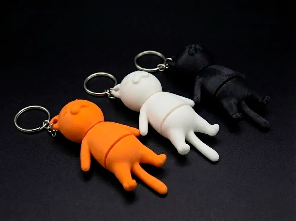 Flexi Cat keychain - Free 3D Print Model - MakerWorld