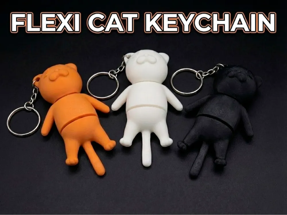 Flexi Cat keychain - Free 3D Print Model - MakerWorld