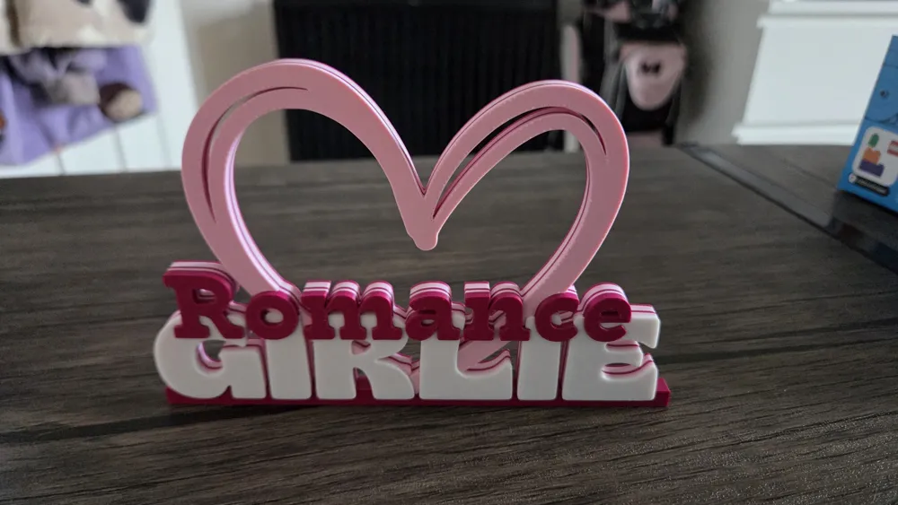 Romance Girlie Book Shelf Decor Genre Sign - Free 3D Print Model ...