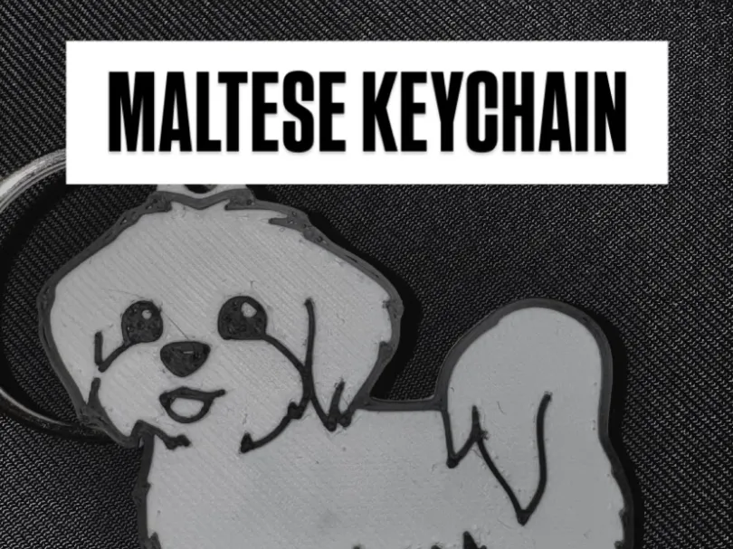 Maltese dog keychain by J_M - MakerWorld