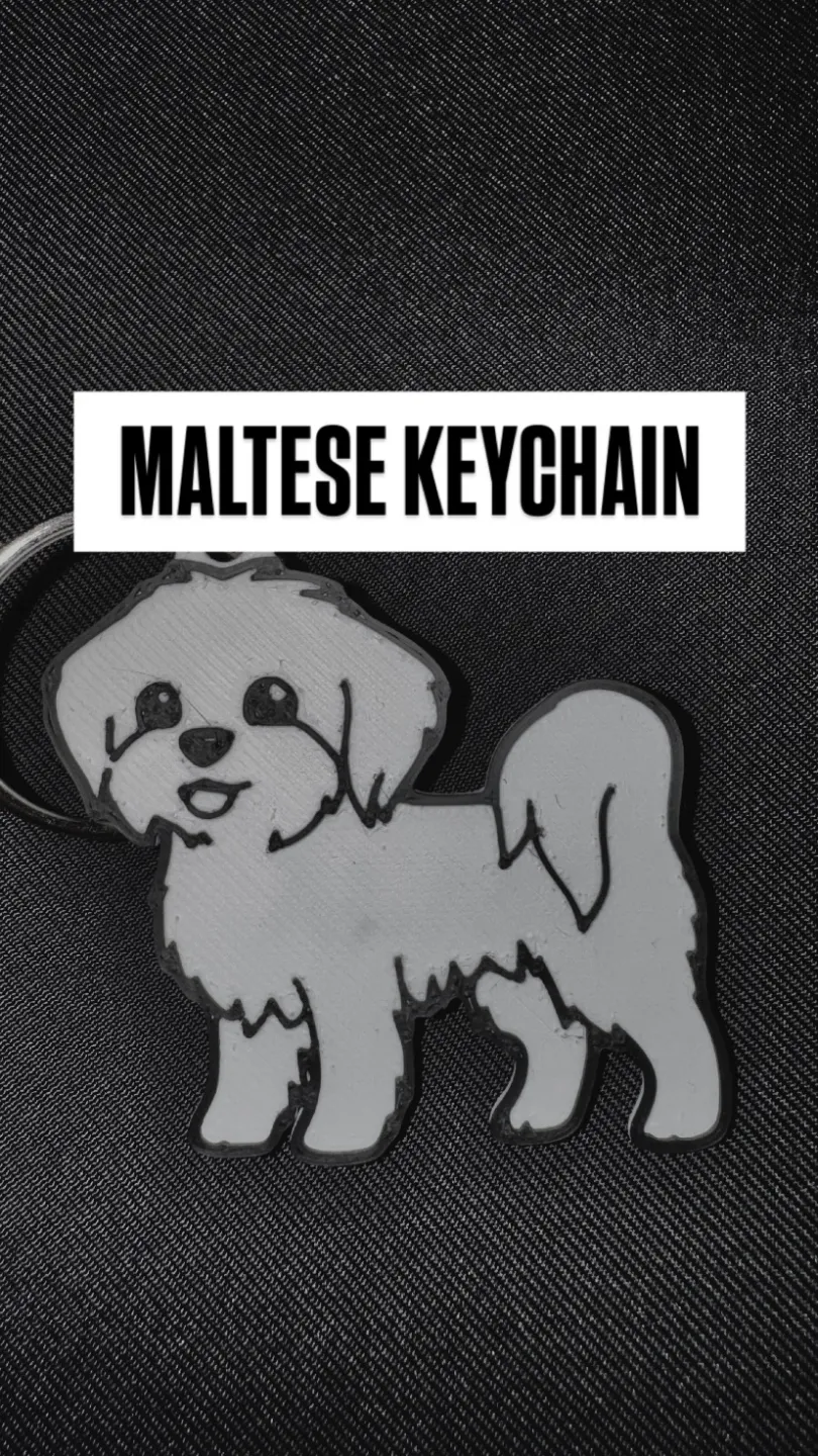 Maltese dog keychain by J_M - MakerWorld