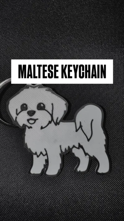 Maltese dog keychain by J_M - MakerWorld