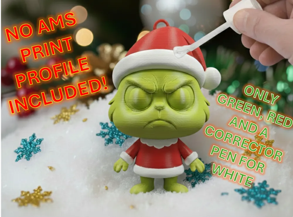 Angry Baby Grinch - Christmas decoration - Free 3D Print Model - MakerWorld