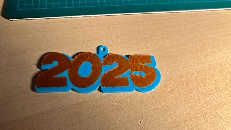 2025 Keychain Happy New Year - Free 3D Print Model - MakerWorld