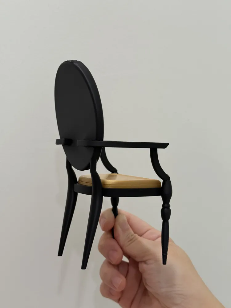 Elegant Oval-Back Chair for Miniature Scenes 1:6 by Printed a mini ...