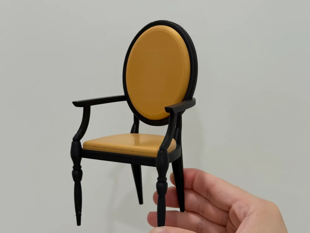 Elegant Oval-Back Chair for Miniature Scenes 1:6 - Free 3D Print Model ...
