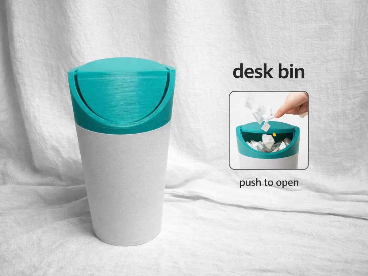 Desk Bin Minimal Push-to-Open - Free 3D Print Model - MakerWorld