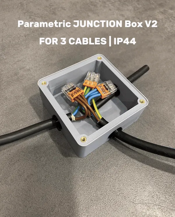 Parametrische IP44 Kabelabzweigdose (TPU-Dichtung) V2 – Kostenloses 3D ...