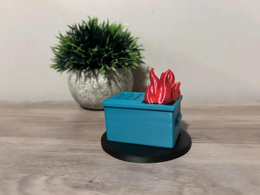 Dumpster Fire Desk Pal by K3DPrint MakerWorld: Download Free 3D Models