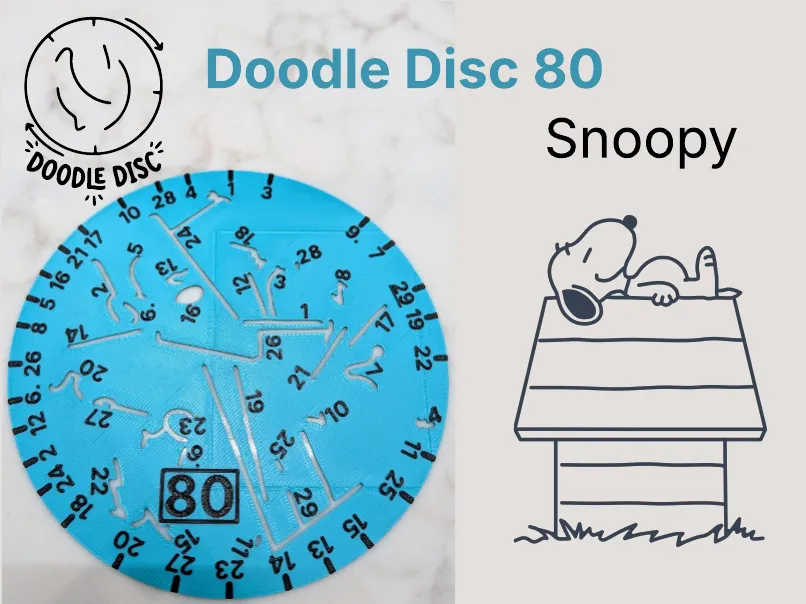 Doodle Disc 80 Snoopy - Free 3D Print Model - MakerWorld