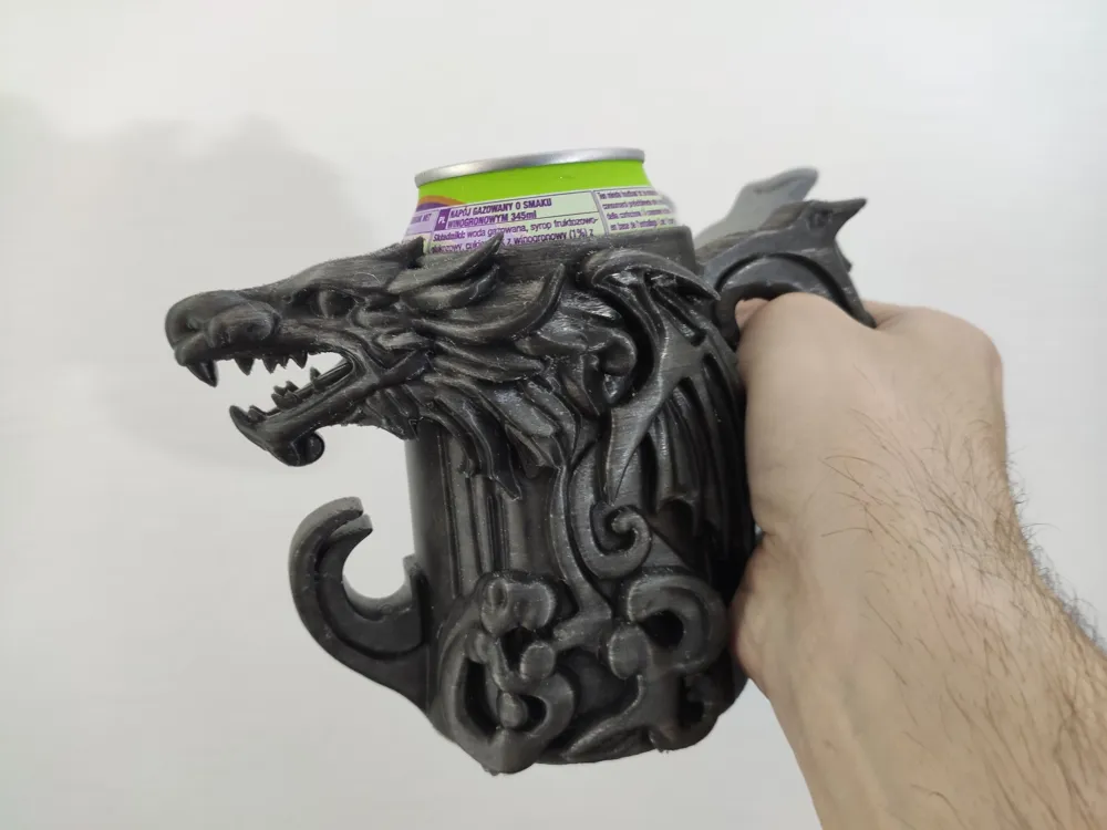 Dragon Can Holder (0.5L + 12oz Cans) - Beer mug - Free 3D Print Model ...