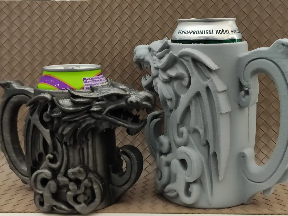 Dragon Can Holder (0.5L + 12oz Cans) - Beer mug - Free 3D Print Model ...