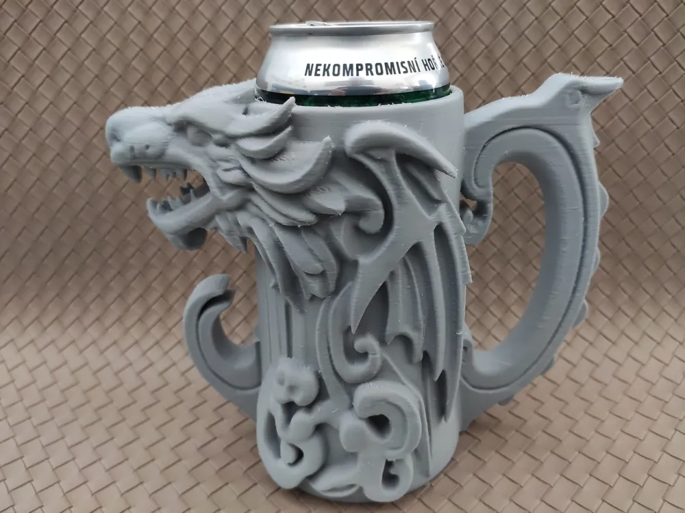 Dragon Can Holder (0.5L + 12oz Cans) - Beer mug - Free 3D Print Model ...